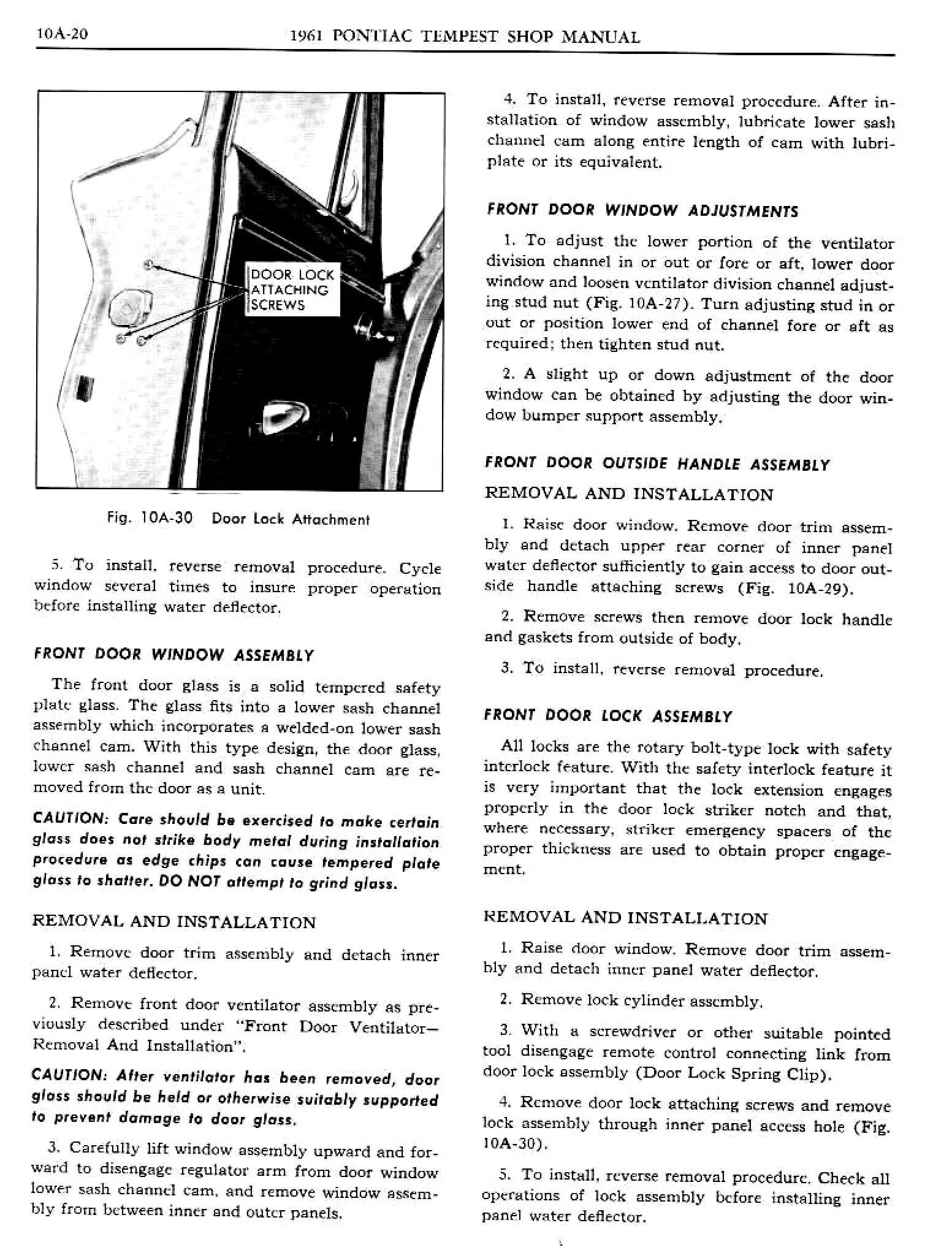 1961 Pontiac Tempest Shop Manual- Body Page 21 of 62